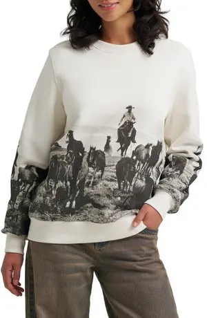 Wrangler Graphic Crewneck Sweatshirt - Egret