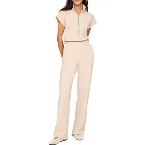 Spanx Pintuck Half Zip Jumpsuit
