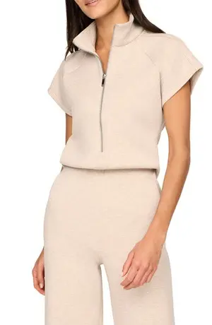 Spanx Pintuck Half Zip Jumpsuit