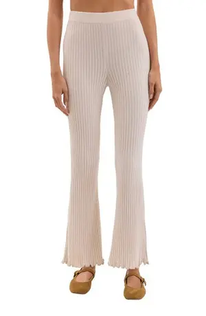 Barefoot Dreams Petal Edge Rib Ankle Pants Sand Dune