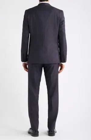 JACK VICTOR Esprit Contemporary Fit Dark Purple Mélange Super 130s Wool Suit - Dark Grape