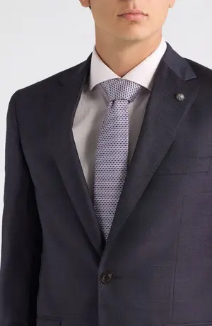 JACK VICTOR Esprit Contemporary Fit Dark Purple Mélange Super 130s Wool Suit - Dark Grape