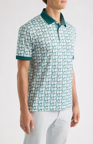 SWANNIES Sun Floral Piqué Performance Golf Polo