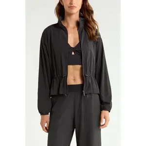 Zella Atlas Jacket With Hidden Hood - Black