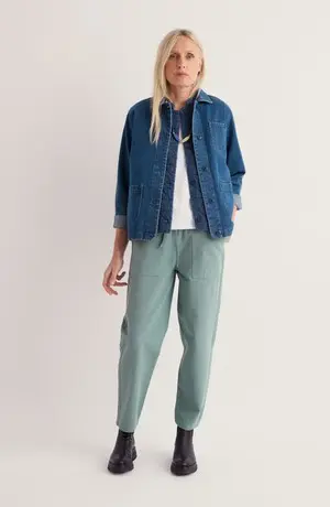SEASALT CORNWALL Sholl Organic Cotton Crop Trousers - Lichen