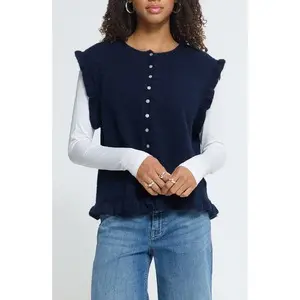 ICHI Ihprovoke Ruffled Sweater Vest