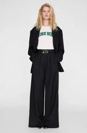 ANINE BING Shelley Cropped Baby Tee - Ecru