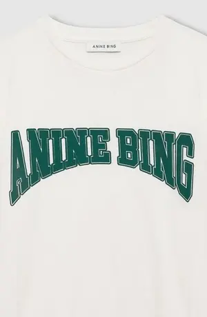 ANINE BING Shelley Cropped Baby Tee - Ecru