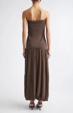 ST. AGNI Strapless Balloon Hem Dress