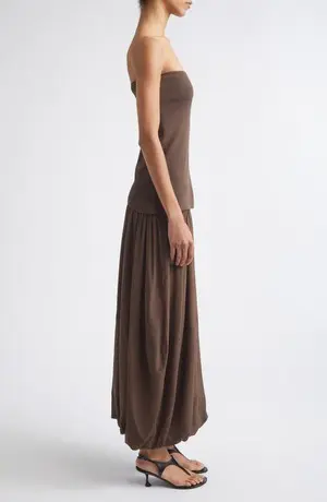ST. AGNI Strapless Balloon Hem Dress