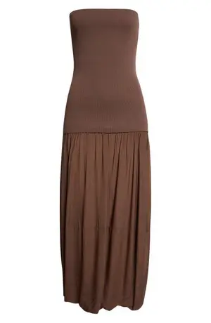 ST. AGNI Strapless Balloon Hem Dress