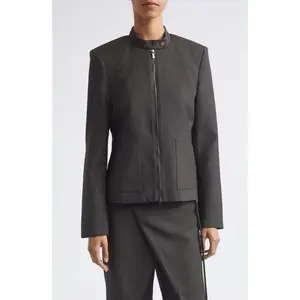 ST. AGNI Wool Blend Moto Jacket