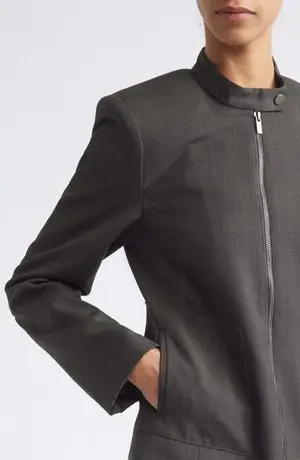 ST. AGNI Wool Blend Moto Jacket