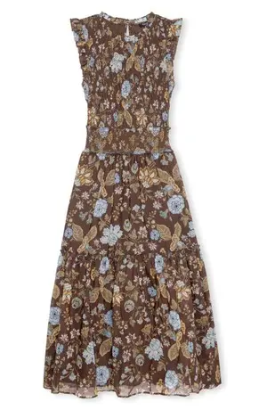 Rails Vivier Floral Smocked Sleeveless Dress