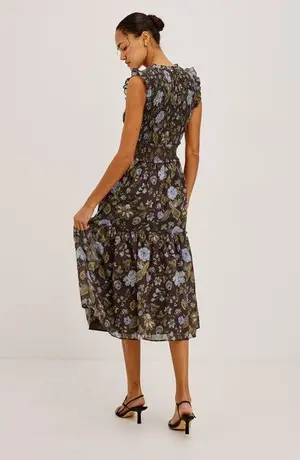 Rails Vivier Floral Smocked Sleeveless Dress
