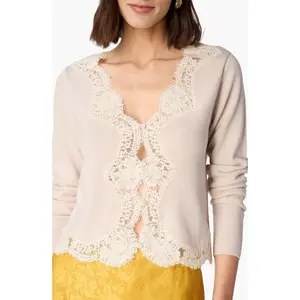 Cami Nyc Sanders Lace Trim Cardigan - Oat