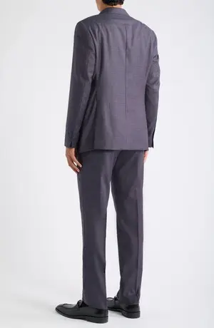 Emporio Armani G-line Purple Mélange Peak Lapel Virgin Wool Suit - Medium Purple