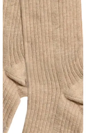 STEMS Cotton & Cashmere Blend Knee High Socks - Oat