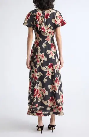 Cinq À Sept Antonetta Floral Tiered Midi Dress