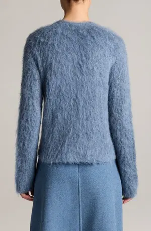 Vince Brushed Alpaca Crewneck Sweater - Blue Slate