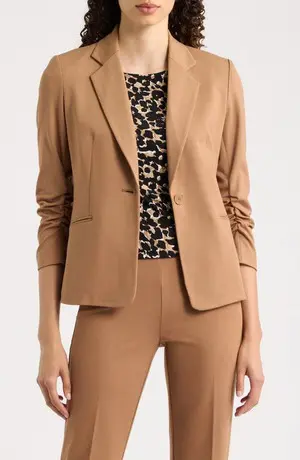 Anne Klein Scrunch Sleeve One-button Jacket