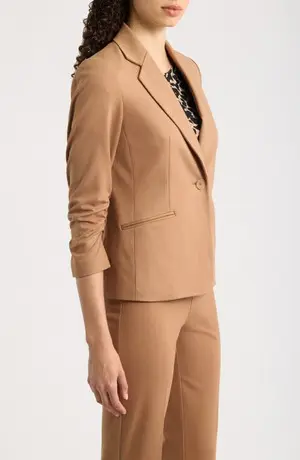 Anne Klein Scrunch Sleeve One-button Jacket