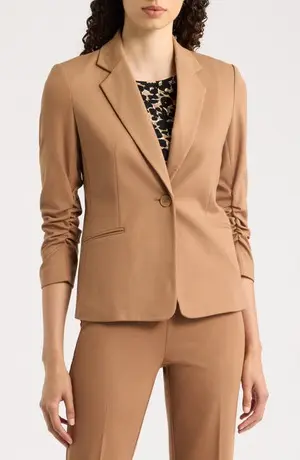 Anne Klein Scrunch Sleeve One-button Jacket