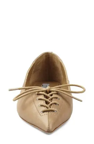 ZIGI Arreza Lace-up Pointed Toe Flat - Natural