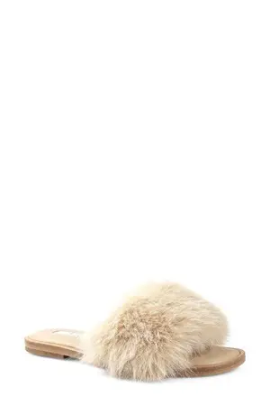 ZIGI Faux Fur Slide Sandal - Natural