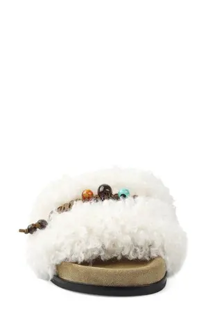 ZIGI Bishop Faux Fur Slide Sandal - Natural