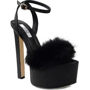 ZIGI Travvy Faux Fur Platform Sandal Black