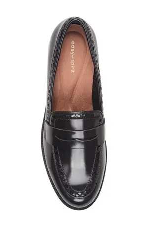 Easy Spirit Ori Faux Leather Penny Loafer - Dark Brown