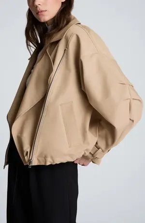 KENNETH COLE Boxy Moto Trench Jacket