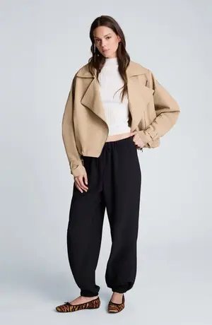 KENNETH COLE Boxy Moto Trench Jacket