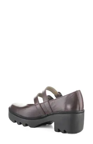 Fly London Tibu Leather Mary Jane - Wine