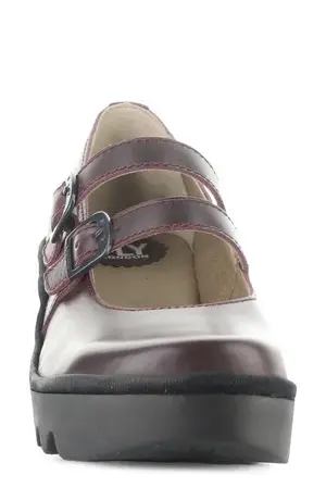 Fly London Tibu Leather Mary Jane - Wine