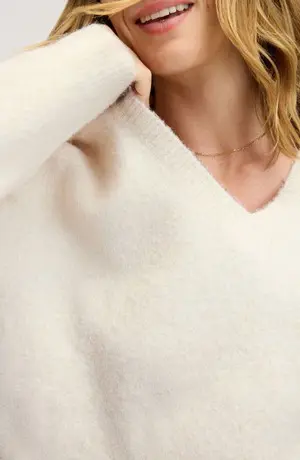 Sam Edelman Deep V-neck High Rib Sweater
