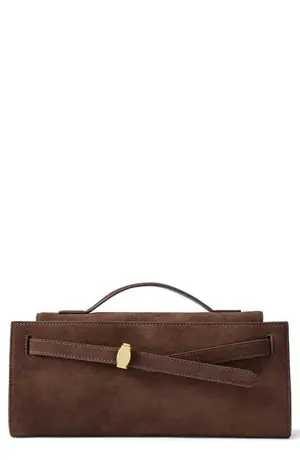 Veronica Beard Dash Suede Clutch - Espresso