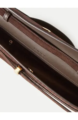 Veronica Beard Dash Suede Clutch - Espresso
