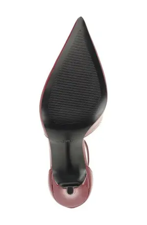 Nine West Graysin Faux Leather Pointed Toe Pump - Dark Red