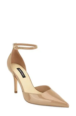 Nine West Graysin Faux Leather Pointed Toe Pump Medium Natural