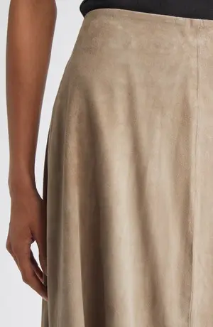 ST. AGNI Suede Circle Midi Skirt