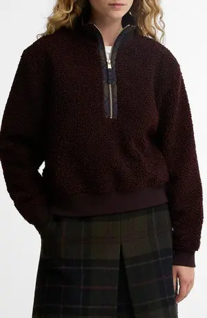 Barbour Fawne High Pile Fleece Pullover - Fig