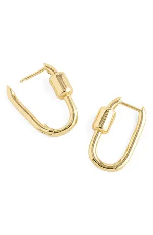 Madewell Carabiner Hoop Earrings - Warm Gold