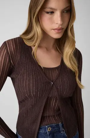 Guess Audrey Sheer Cardigan - F14k-dark