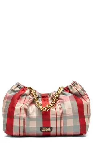 FRANCES VALENTINE Bici Plaid Satin Bag