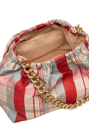 FRANCES VALENTINE Bici Plaid Satin Bag