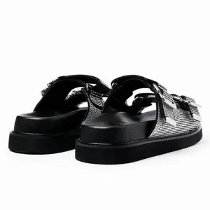MALLET Sadie Diamante Sandals - Black/silver