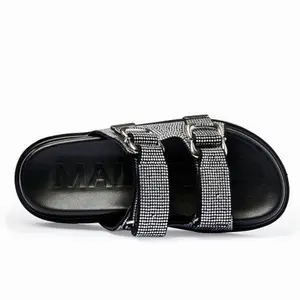 MALLET Sadie Diamante Sandals - Black/silver