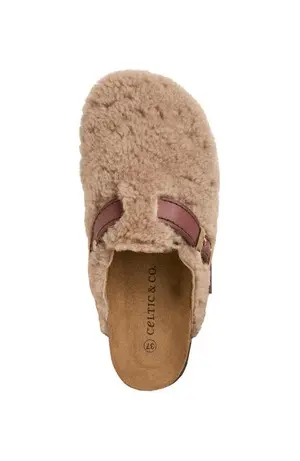 CELTIC & CO. Leather Strap Teddy Clogs